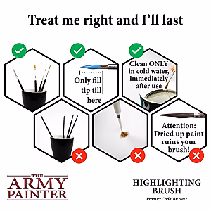 The Army Painter Hobby: Highlighting - Hobby Brush with Synthetic Taklon Hair - Fine Detail Paint Brush, Small Paint Brush, Model Paint Brush and Fine Tip Paint Brushes for Miniature Painting