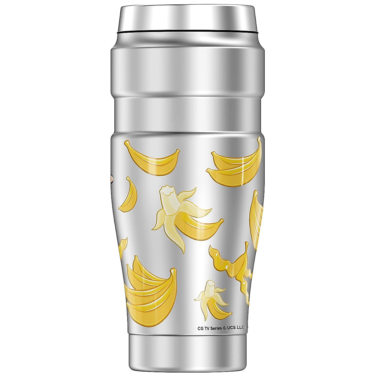 THERMOS Curious George Curious George Bananas STAINLESS KING Stainless Steel Travel Tumbler, Vacuum insulated & Double Wall, 16oz