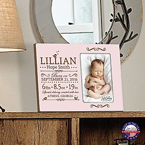 LifeSong Milestones Personalized Picture Frame New Baby Birth Announcement Picture Frame Holds 4x6 Photo Wall Decor Nursery Decor Baby Room Decor Modern Wall Decor Baby Keepsake Products