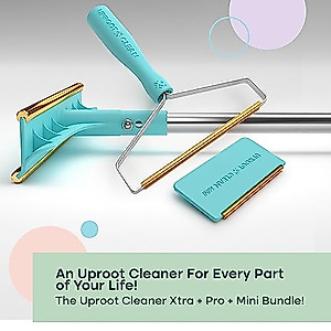 Uproot Clean Pro Pet Hair Remover Bundled with Mini Pet Hair Remover for Couch & Xtra Carpet Rake for Pet Hair Removal - Dog Hair Remover for Car - A True Fur-Riccane Survival Kit!