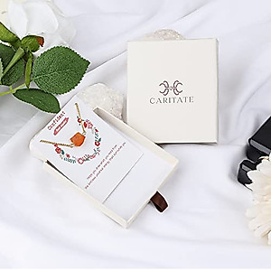 CARITATE Raw Agate Necklace Red Necklaces for Women as Spiritual Gifts - Natural Crystal Necklace as Healing Gifts for Girls - Real Crystal Jewelry Gemstone Necklace for Friends