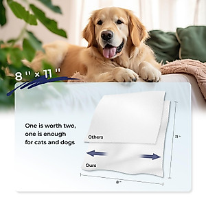 punerux Dog Wipes for Paws and Butt Ears Eyes Body, Plant-Based Hypoallergenic Pet Wipes for Dogs, Dog Wipes Cleaning Deodorizing in Extra Large Thickness and Size 8" x 11", Fragrance-Free, 4 Pack