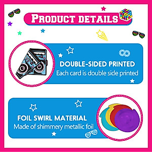 18PCS 80s Party Hanging Swirls Decorations Back to The 80s Themed Birthday Party Ceiling Streamers Retro 1980s Hip Hop Ceiling Hanging Party Decorations Favors