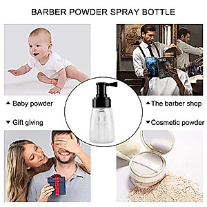 Barber Powder Bottle Spray - for Applying Talc and Powder - Empty Powder Travel Cosmetics Blower, Refillable Hair Fiber Applicator for Hair Salon, Home, Beauty