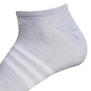 adidas Women's Superlite No Show Socks (6-Pair), Grey/White/Screaming Pink, Medium