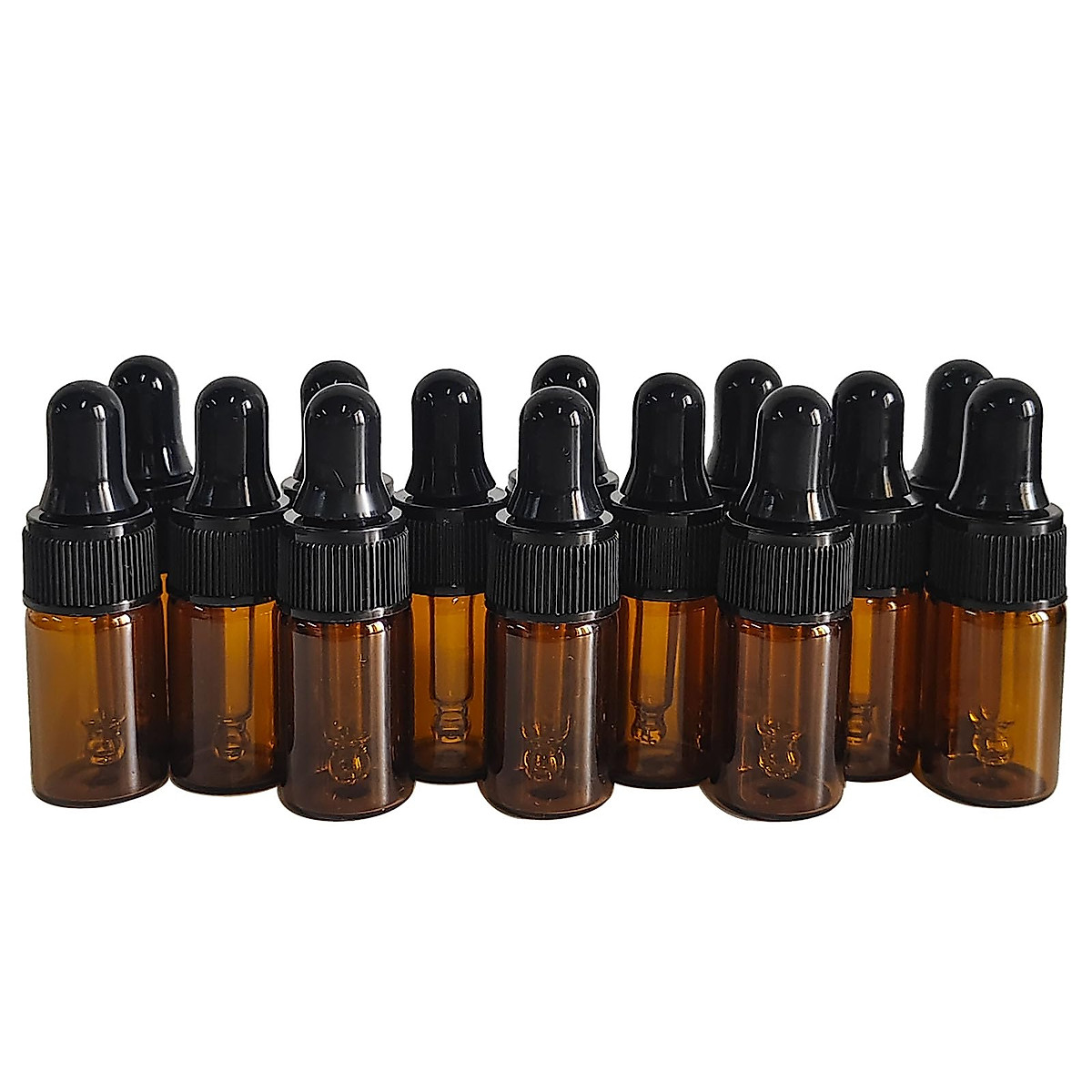 AGENIZ 50PCS Amber Mini Dropper Bottle 3ML Essential Oil Dropper Sample Bottle Glass Bottle with Dropper, Suitable for Essential Oil, Cosmetics, Travel Perfume