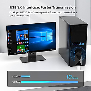 DBIT AX1800 WiFi 6 USB Adapter for Desktop PC (D1-X18) Long Range Wireless Network Adapter USB WiFi Dongle with USB3.0, 5GHz/1201Mbps + 2.4GHz/574Mbps, MU-MIMO, OFDMA, Supports Windows 11/10