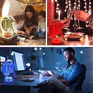 Football Night Lights for Kids, 3D LED Illusion Lamp 7 Colors Changing Nightlight with USB Powered, Touch & Remote Control Best Birthday Christmas Gifts for Boys Girls Kids Baby