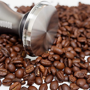 53mm Espresso Tamper, Professional Coffee Tamper with Calibrated Spring Loaded, Ergonomic Handle, Fascinating and Comfortable Grip, Flat Stainless Steel Base for Espresso Machine