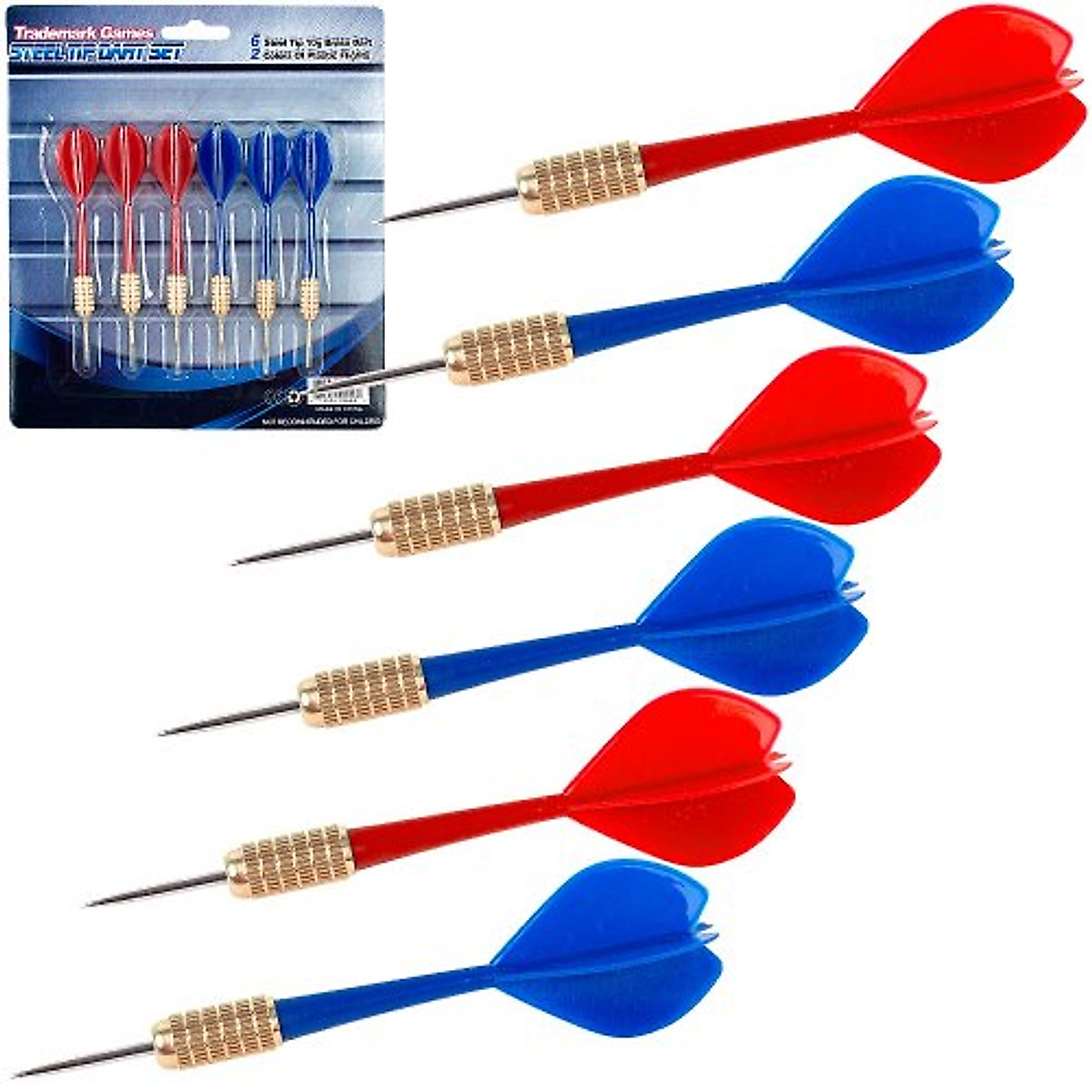 Trademark Games TG? 6 Pack Steel Tip Dart Set - 10 Gram
