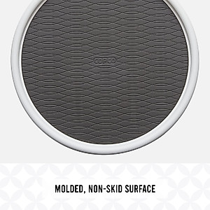 Copco Basics Non-Skid Pantry Cabinet Lazy Susan Turntable, 12-Inch, White/Gray