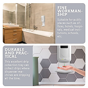 2pcs Soap Dispenser Tray Laundry Scent Boosters Soap Drip Tray Soap Dispenser Drip Tray Hand Wash Dispenser Stand Tap Bracket Wall-mounted Drip Catcher Spray Connector White Abs