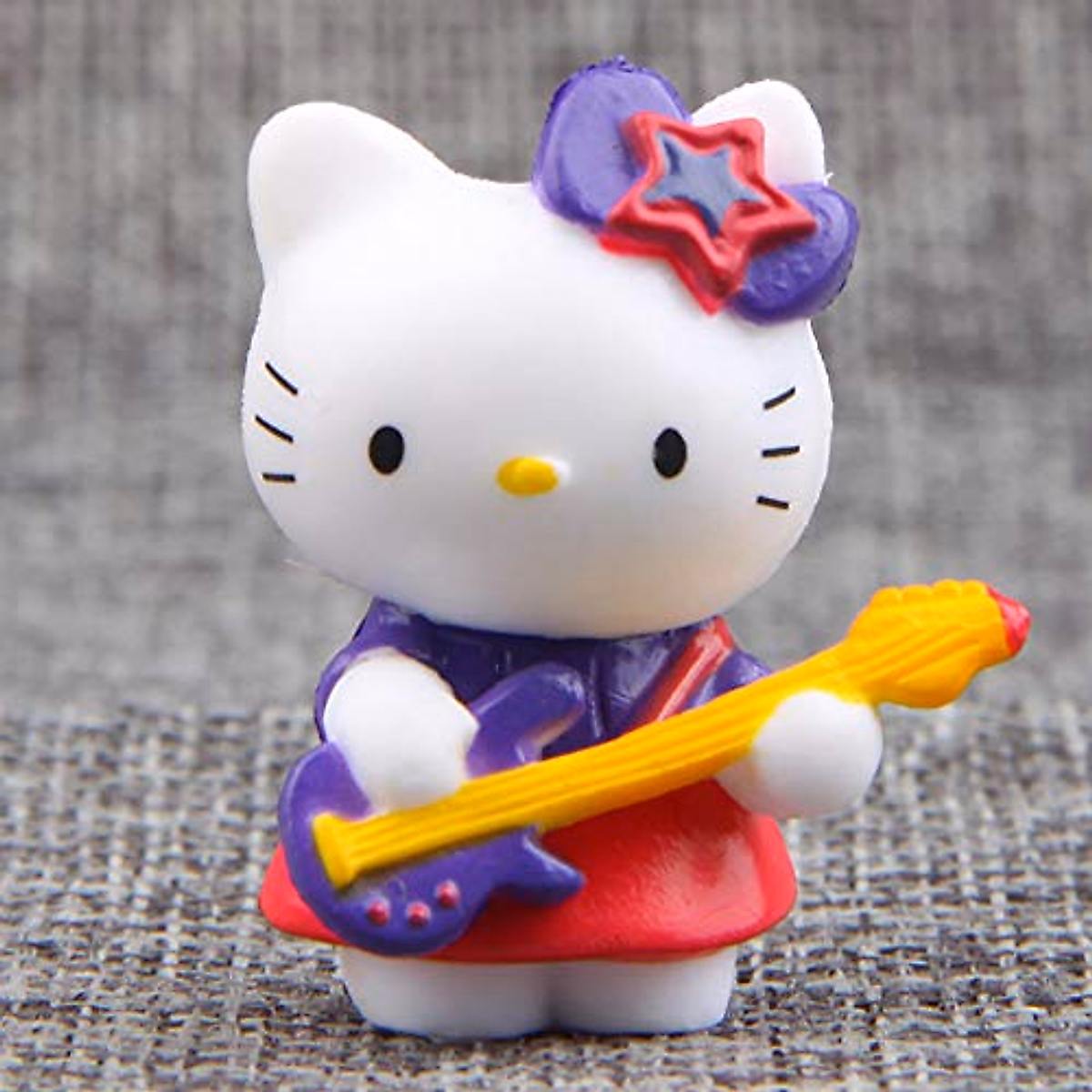 HYSTYLE 8 pcs Cute Animal Cat Characters Toys Kitty Figures Toy Set Mini Figure Collection Playset, Cake Topper, Plant, Automobile Decoration