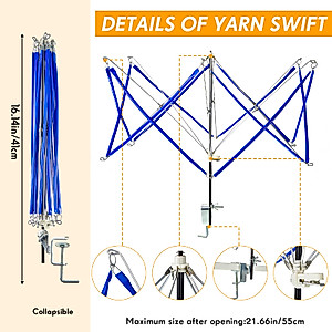 Hand Operated Yarn Ball Winder 3.5 Ounce and Umbrella Swift Basic Combo Set, Wool Pompom Maker, 16 Assorted Sizes Knitting and Crochet Kit for Women Men Hand Thread Weaving Stitch Craft Maker Supply