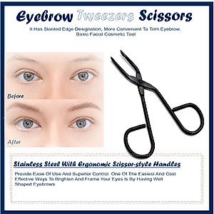 DDP Pro Scissor-like Tweezer Slant 'Eyebrow Black Color