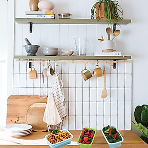 ABSOK 2 Pcs Collapsible Food Storage Containers with Lids and Vent, Silicone Food Storage Containers, Microwave Freezer Dishwasher Safe