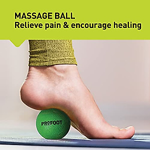 PROFOOT Plantar Fasciitis Pain Relief Kit with Shoe Insoles, Arch Support Cushions, Compression Sleeve & Foot Massage Ball, Women's Size 6-12 (4 Piece Set)