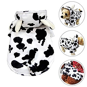 Mipcase Sweatshirt Soft Halloween Dog Small Pajamas Pajamas, Comfy Pet Clothes Decorative Cosplay Milk Medium Plush Costume Clothing Outfit for Puppy Dogs Cows Costume- Hoodie