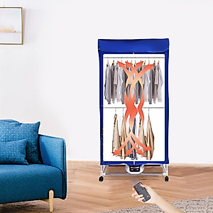 Clothes Dryer Portable Travel Dryer Machine, Portable Dryer For Apartments, New Generation Electric Clothes Drying Machine, Folding Remote Control Dryer for Home Using, 27.55in*19.68in*4.92ft