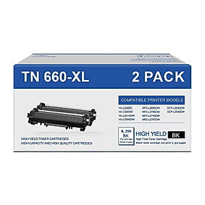 Brother TN660 Remanufactured Ink Cartridge Set (2 Pack). Works Great Wih Brother MFC-L2700DW HL-L2380DW DCP-L2540DW Printers