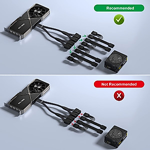 Agtray PCI-e 5.0 Extension Cable, RTX 4090 4080 16Pin(12+4) Male to 4x8Pin Female 12VHPWR Cable PCIE GPU Power Sleeved Extender Cord Compatible with GeForce RTX 4090/4080/3090Ti (14inch, Black)
