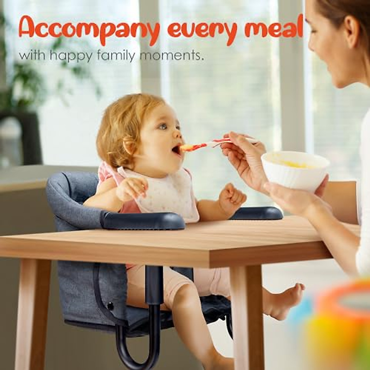 Hook On Chair,Portable High Chair with Storage Bag - Hook On, Clip On, and Fast Table Chair with Removable Seat for Home and Travel