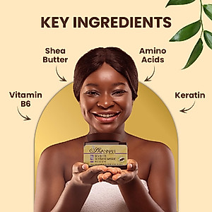 Savannah Hair Therapy Hair Mask for Damaged Hair with Shea Butter & Keratin – Hydrate, Repair & Rejuvenate with Deep Moisture Treatment for Dry, Damaged, and Curly Hair