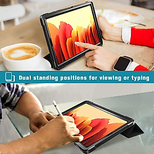 ProCase for Galaxy Tab A7 Case 10.4 Inch 2020 (SM-T500/T505/T507), Full-Body Tri-fold Shockproof TPU with Built-in Screen Protector -Black