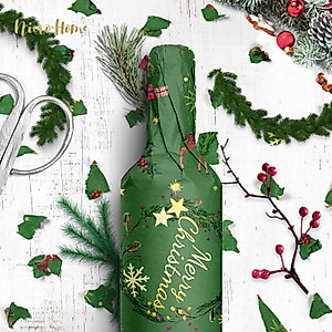 NICROHOME 24 Sheets Christmas Tissue Paper, Dark Green Pink Vintage Snowflake Wrapping Paper Set Bundle for Holiday Christmas Gift Bags Wrapping (20 x 15Inch)