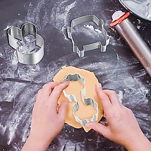 7 Pcs Mini Two Groovy Cookie Cutters Set, Hippie Cookie Cutter Peace Cookie Molds Stainless Steel Biscuit Cutter DIY, Small Flower Rainbow Sunglasses Bus Baking Molds Party Supplies for Kitchen Baking
