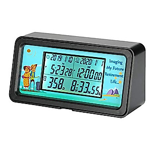 Searon Countdown to Retirement 1,999 Days Count UP with Alarm Clock, Display Current Time & Date, Ending Time & Date and Countdown Time Simultaneously