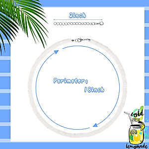 WILLBOND 3 Pcs Puka Shell Necklace Men Women White Surfer Necklace Seashell Necklace Shell Beaded Choker with Extension Chain (18 Inch)