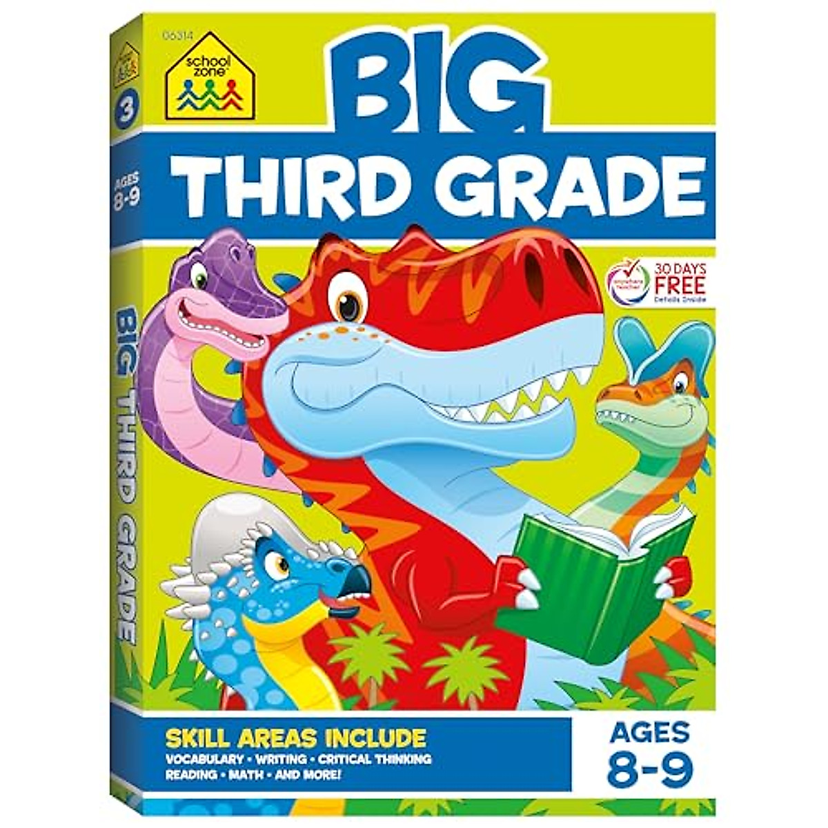 School Zone - Big Third Grade Workbook - 320 Pages, Ages 8 to 9, 3rd Grade, Reading, Writing, Math, Science, History, Social Science, Critical Thinking, and More (School Zone Big Workbook Series)