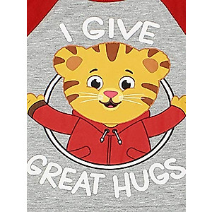 Daniel Tiger Toddler Boys Girls Long Sleeve Tee (2T, Red/Grey)