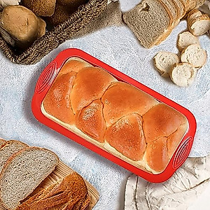 UOUYOO 3 Pack Bread pan loaf pan silicone molds for baking silicone bread loaf pan for Homemade Cakes, Breads, Meatloaf and quiche omelets