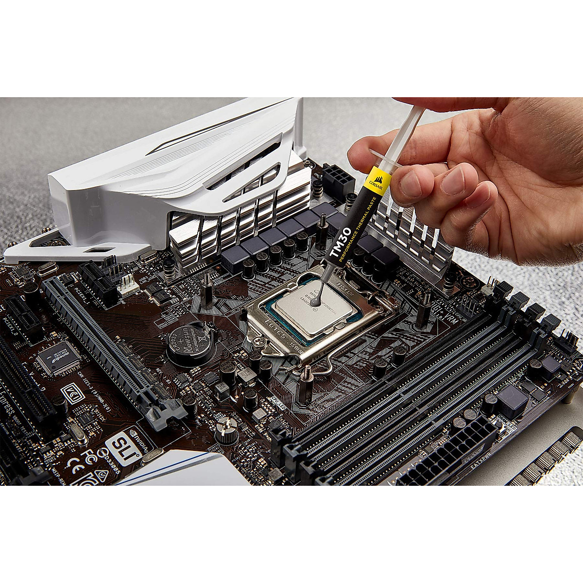 Corsair TM30 Performance Thermal Paste | Ultra-Low Thermal Impedance CPU/GPU | 3 Grams|w/applicator, silver for Desktop