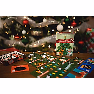 Holly Jolly , Christmas Themed Family Card Game , Collect Presents Ornaments & Stockings - 25th Century Games