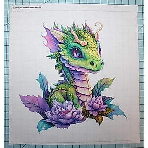 Fabric Panel 8"x8" Dragon 100% Cotton Quilting Panel Square AM1414