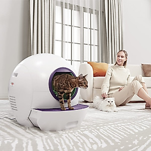 ELS PET Self Cleaning Cat Litter Box, No Scooping Automatic Litter Box with APP Control, Smart Monitor/Safety Protection/Odorless, Extra Large for Multiple Cats