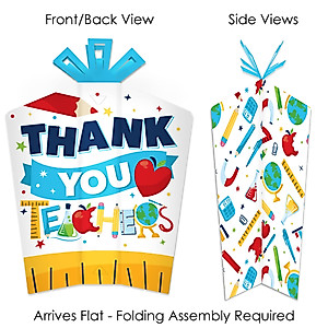 Big Dot of Happiness Thank You Teachers - Table Decorations - Teacher Appreciation Fold and Flare Centerpieces - 10 Count