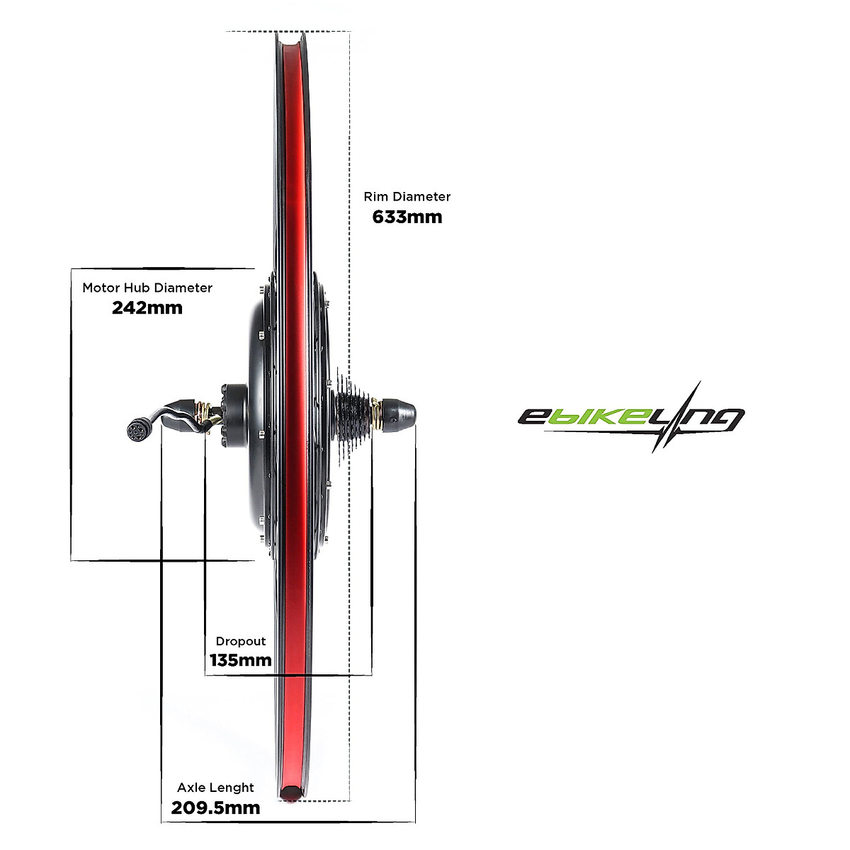 EBIKELING Waterproof Ebike Conversion Kit with Battery Direct Drive 700C Front or Rear Wheel Electric Bike Conversion Kit Ebike Battery & Charger Included 1500W 1200W Electric Bike for Adults