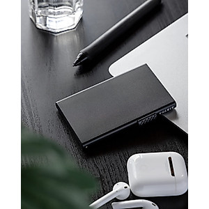 VULKIT Minimalist Credit Card Holder Pop Up Cards RFID Protection Slim Metal Wallet