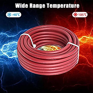 Kimbluth 10 AWG Solar Wire 30FT Red & 30FT Black Tinned Copper Wire, 10 Gauge Solar Panel Cable OFC Oxygen Free Copper Wire for Solar Panel Automotive Trailer Marine Outdoors (Red&Black)
