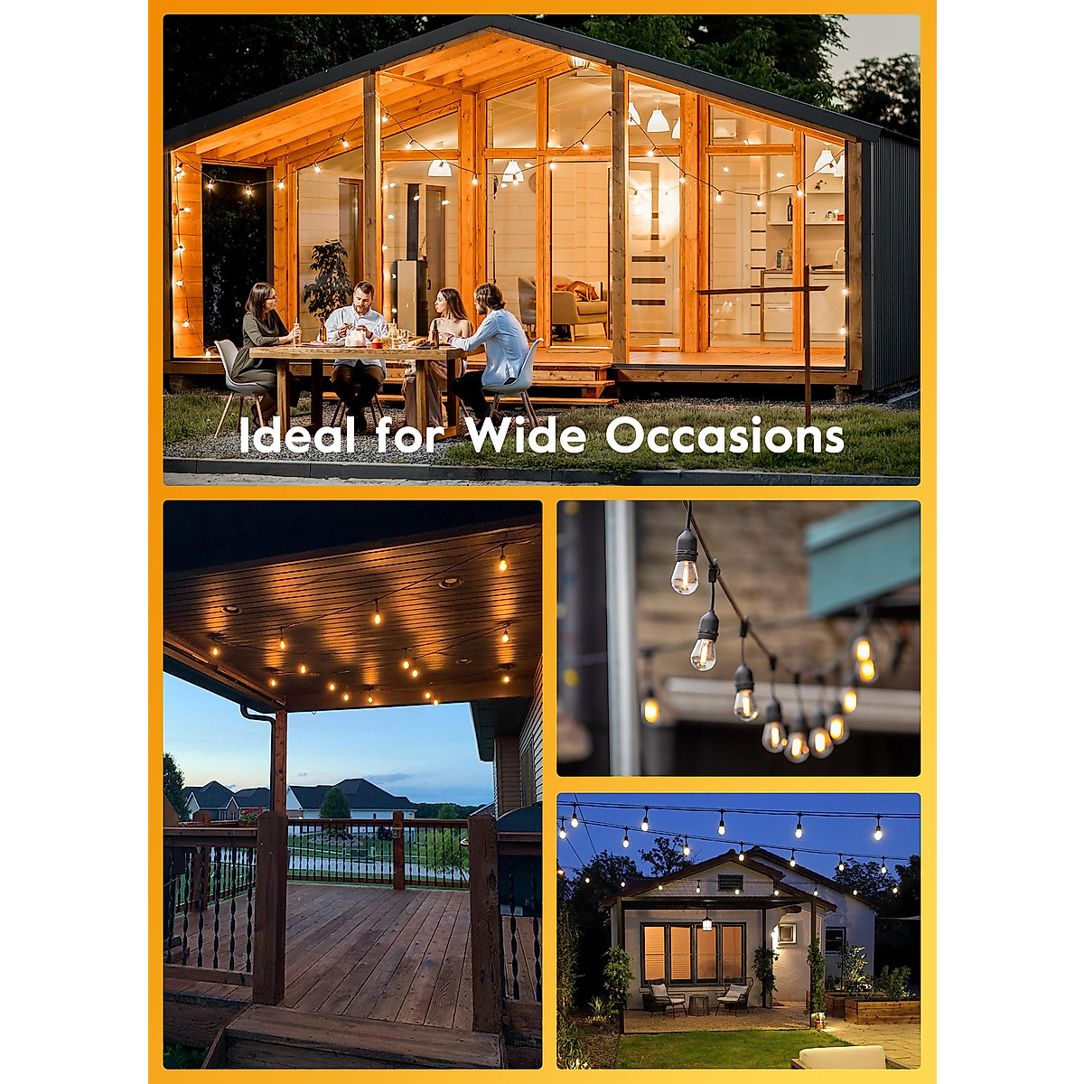 Brightown Shatterproof LED S14 Replacement Light Bulbs, E26 E27 Medium Screw Base Edison Bulbs Equivalent to 11 W, Fits for Commercial Outdoor Patio Garden Vintage Lights, 15 Pack, Warm White