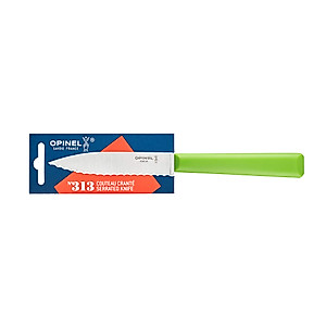 Opinel Les Essentials+ No. 313 Serrated Paring Knife, Corrosion Resistant + Dishwasher Safe, Made in France, Blue