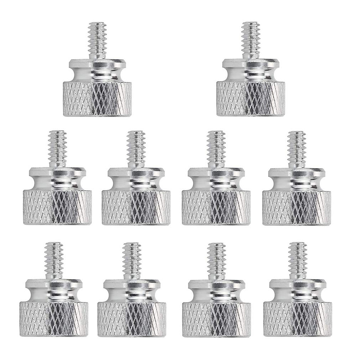 YATENG 10-pcs Anodized Aluminum Computer Case Thumbscrews (6-32 Thread) for Computer Cover / Power Supply / PCI Slots / Hard Drives DIY Personality Modification & beautification (Silver)