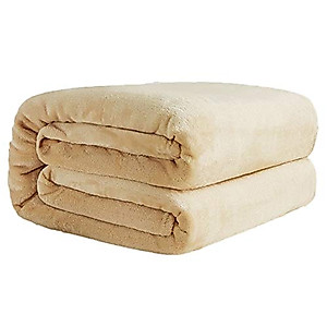 Academyus Fluffy Coral Fleece Blanket for Sofa | Plush Fleece Fleece Blanket | Soft, Fluffy, Comfortable and Warm Microfiber Solid Soft Plain Solid Color Thickening Fleece Blanket Khaki 50x70cm