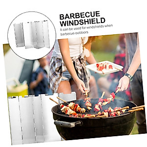 Anneome Aluminum Alloy Windshield BBQ Windscreen Stove Wind Protection Camping Supply