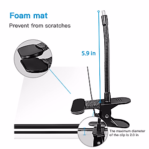 OkeMeeo Gooseneck Clamp Mount for Arlo Pro 4/Pro 3/Pro 2/Essential/eufy/Owlet Duo/Reolink Camera and More on Gutter,Window Guard,Tree(No Drill,Black, 2 Pack)