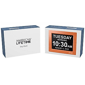 【New 2024】American Lifetime Dementia Clock Large Digital Clock for Seniors, Digital Clock Large Display with custom Alarms Clock with Day & Date for Elderly Large Number Digital Clock Brown Wood Color